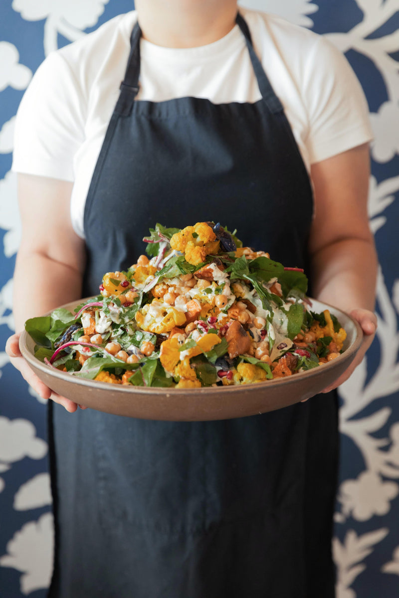 Roasted vegetables with chickpeas, pomegranate and Tarator dressing ...