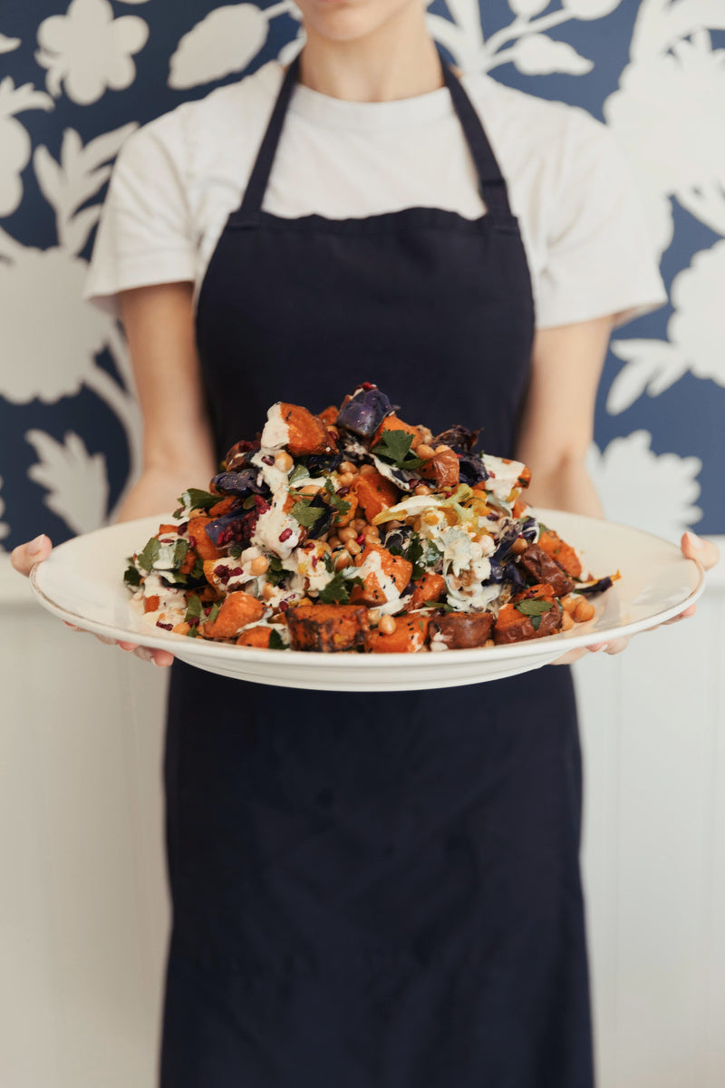 Roasted vegetables with chickpeas, pomegranate and Tarator dressing ...