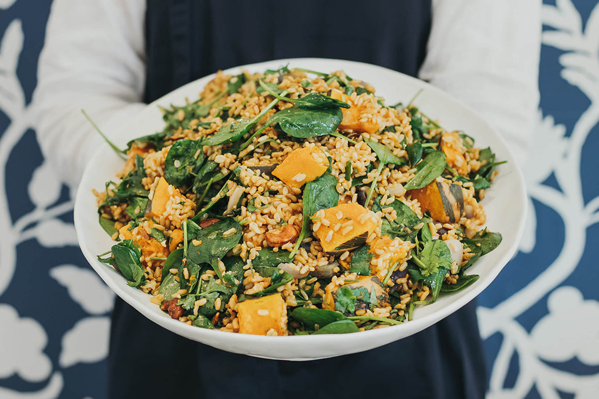 Brown Rice & Roasted Pumpkin Salad – Botanica Real Food